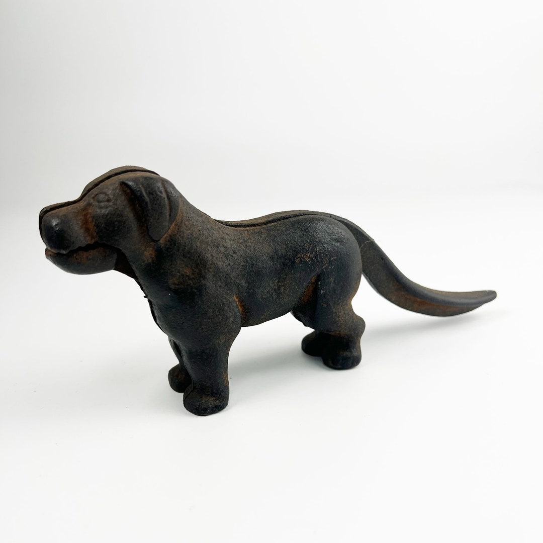 Vintage Cast Iron Dog Nutcracker Doorstopper Rustic Cabin Cottage Decor ...