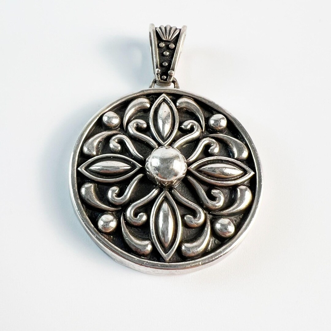 Vintage Mark Wasserman Samara Solid Sterling Silver Floral Round ...