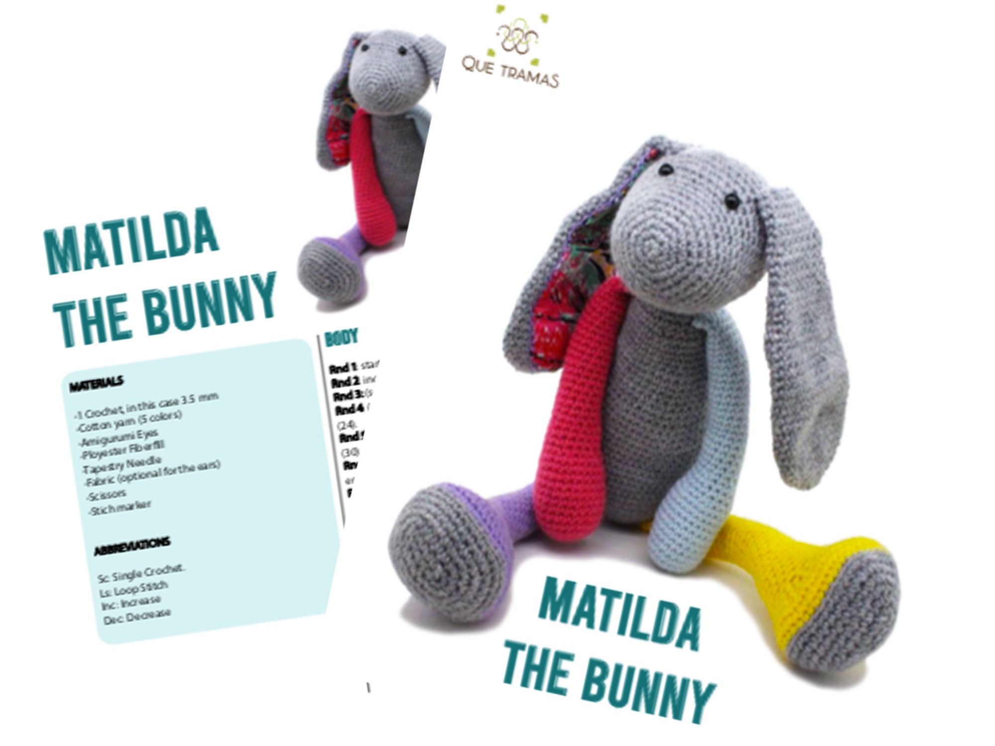 PDF Crochet Pattern AMIGURUMI: Matilda, Long Ears Bunny Bunny (english ...