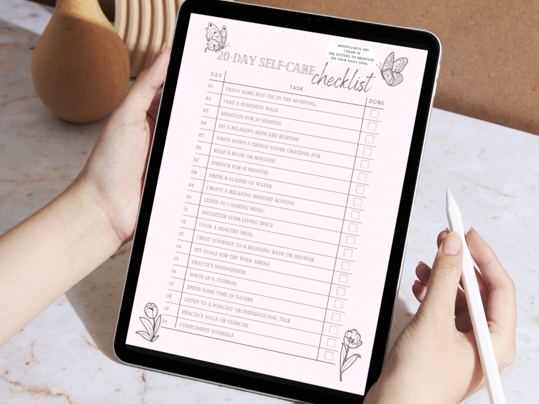 Self Care Checklist | Digital Self Care Checklist | Goodnotes Self Care ...