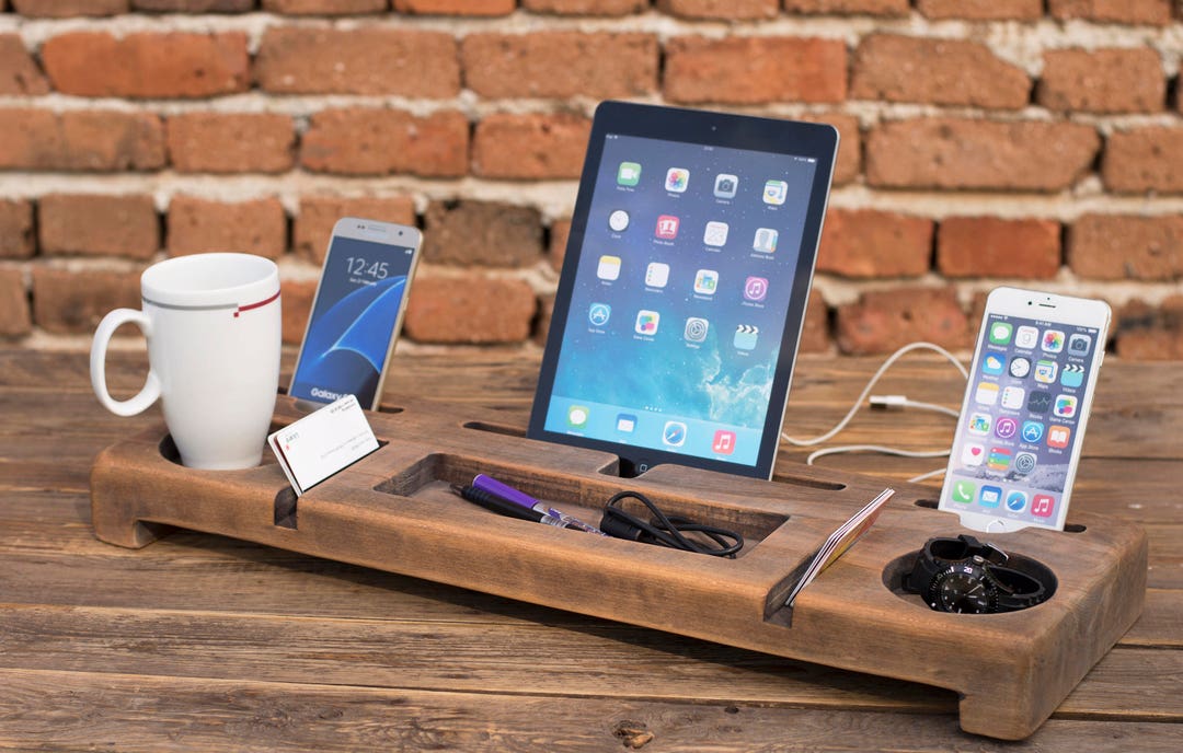 Desk Organizer Wooden Organizer Phone Holder Office Phone - Etsy