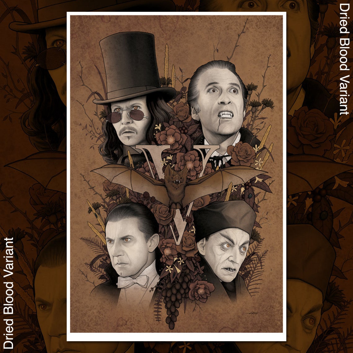 The Four Vampires - 16" X 24" Matte Giclee Print - Classic Horror Art ...
