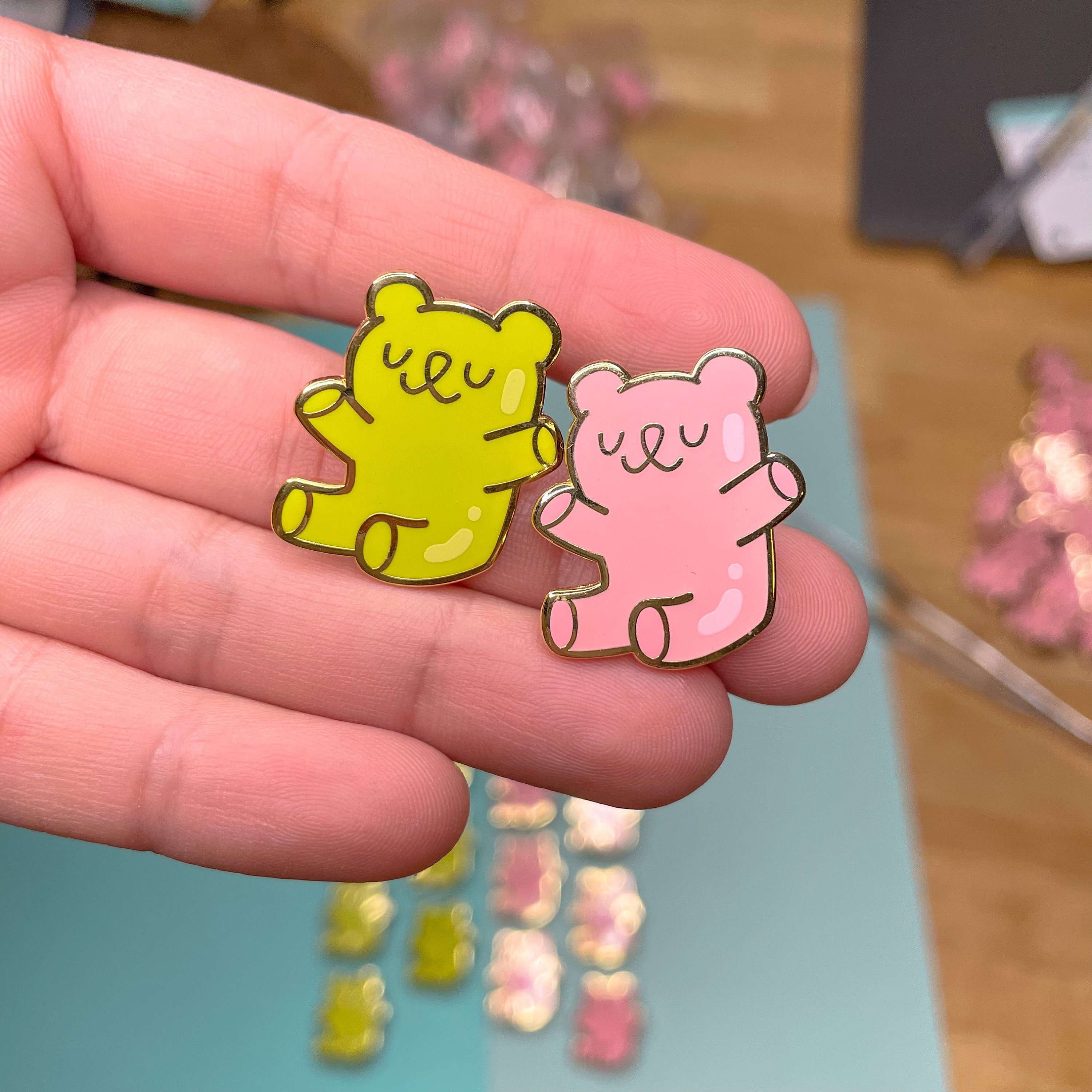 Gummy Bear Hug Hard Enamel Pin - Etsy
