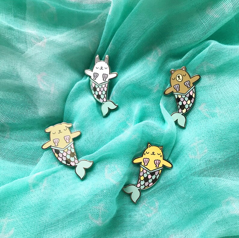 Mer-pup Hard Enamel Pin Mermaid Puppy Dog | Etsy