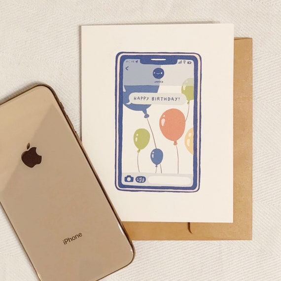 Happy Birthday Balloon Text Message Imessage Inpsired - Etsy
