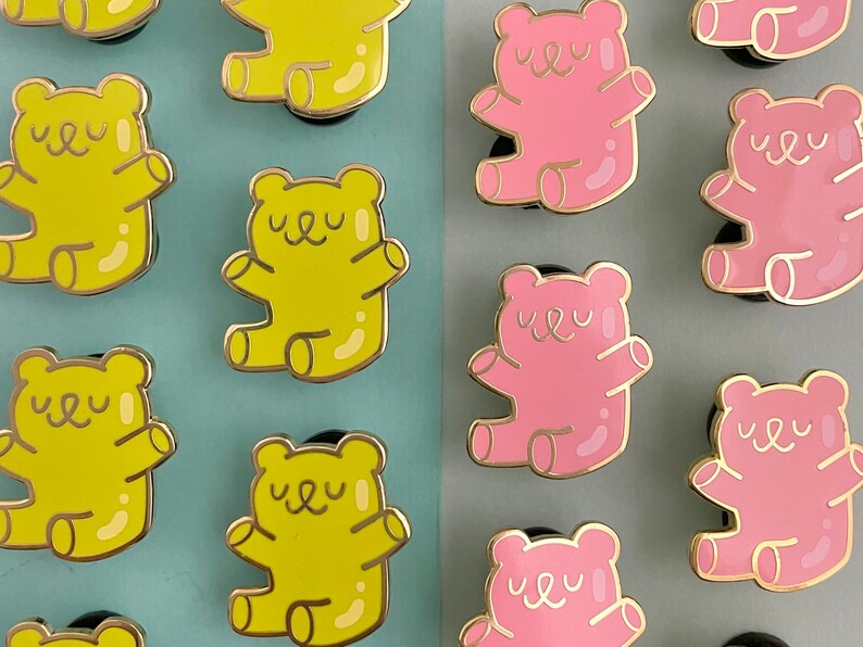 Gummy Bear Hug Hard Enamel Pin - Etsy