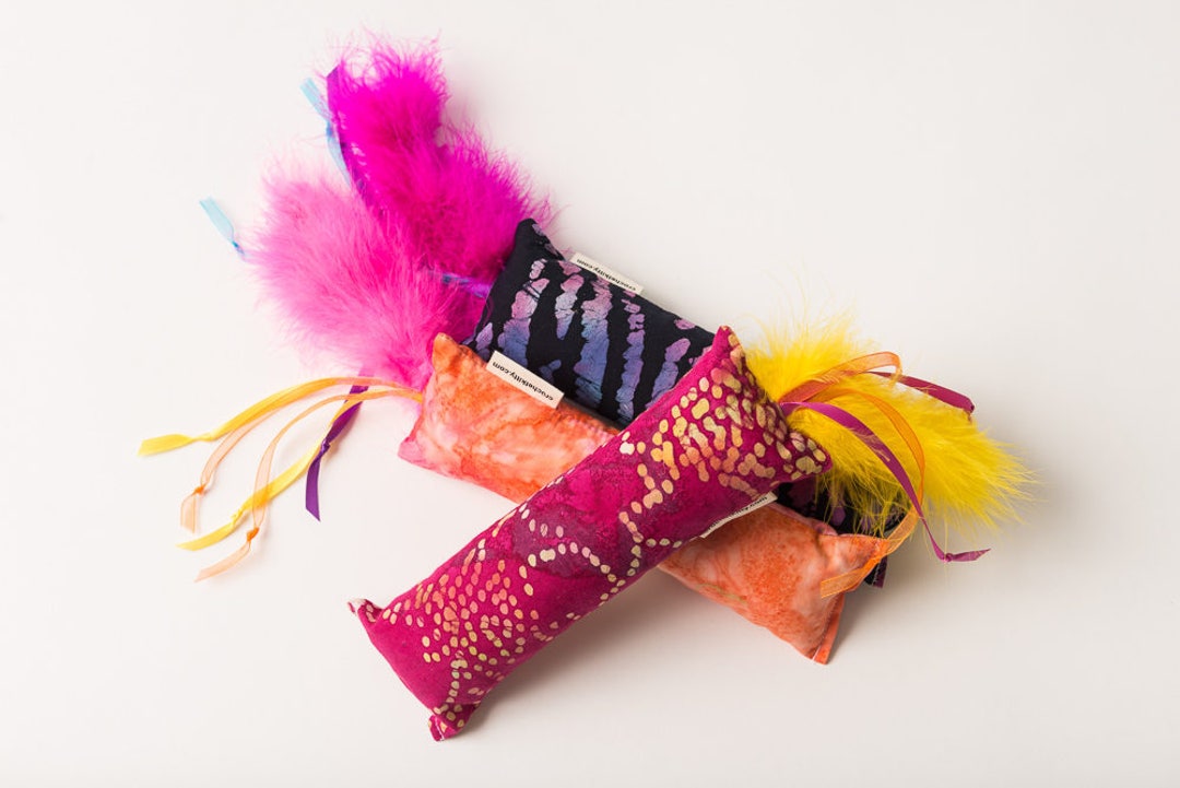 Batik Kickin Stick Cat Toy (1)| Handmade Cat Toys|catnip Cat Toys|kitty ...