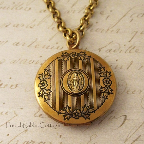 Virgin Mary Locket - Etsy