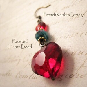 Valentines Day Large Red Heart Boho Dangle Earrings. Double Heart ...