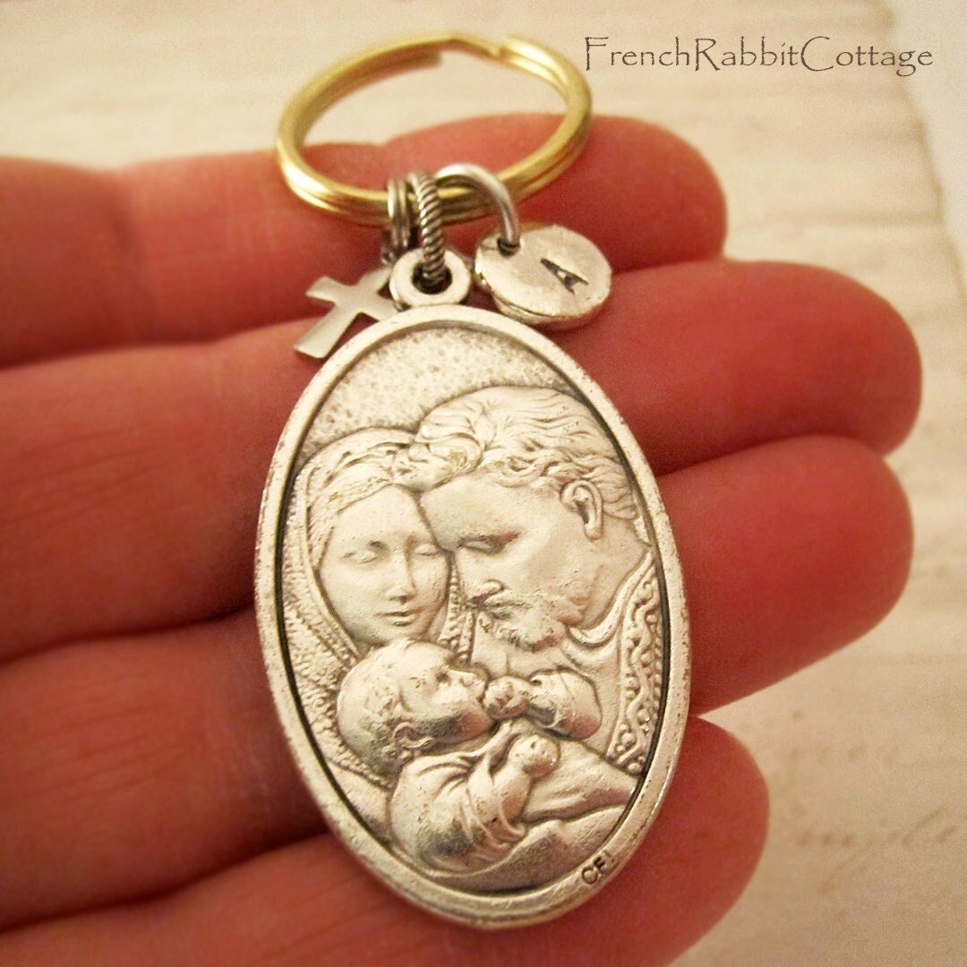 Holy Family Medal Keychain. Holy Family Key Chain. Personalized ...