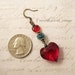 Valentines Day Large Red Heart Boho Dangle Earrings. Double Heart ...