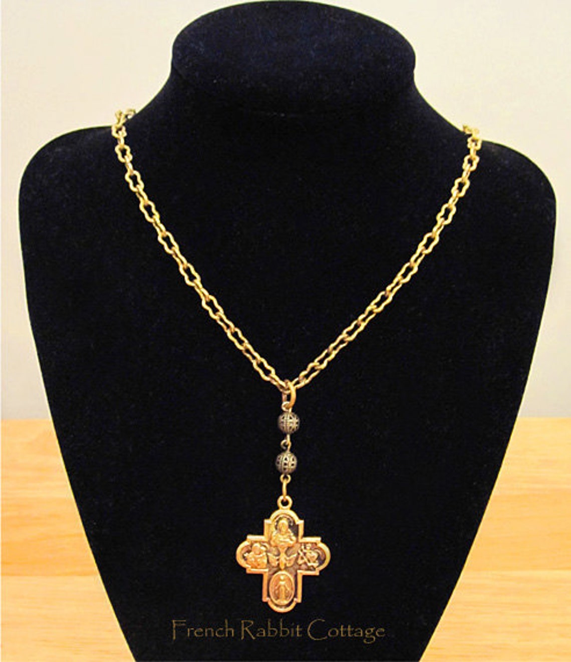 Catholic Cross Necklace Pendant. Four 4 Way Cross Religious Jewelry ...