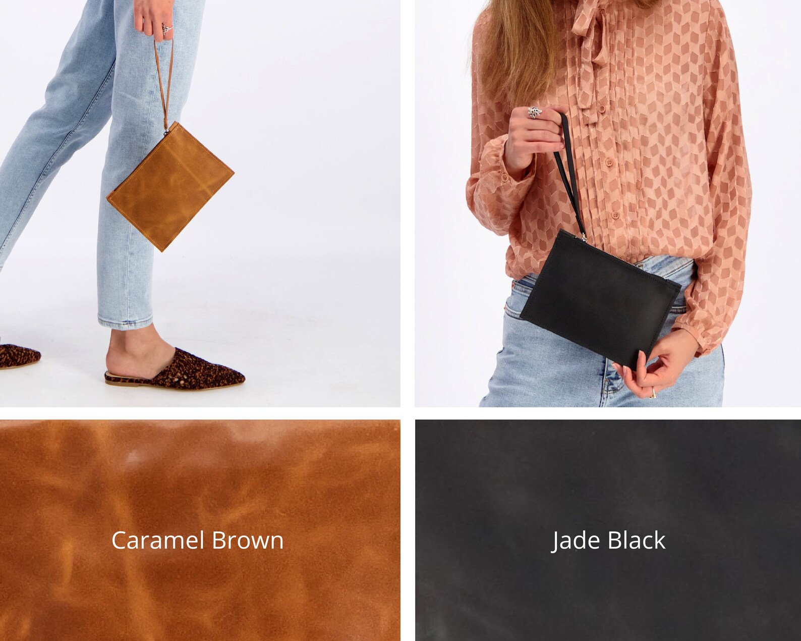 Leather Pouch Leather Wristlet Genuine Leather Gift Pouch - Etsy