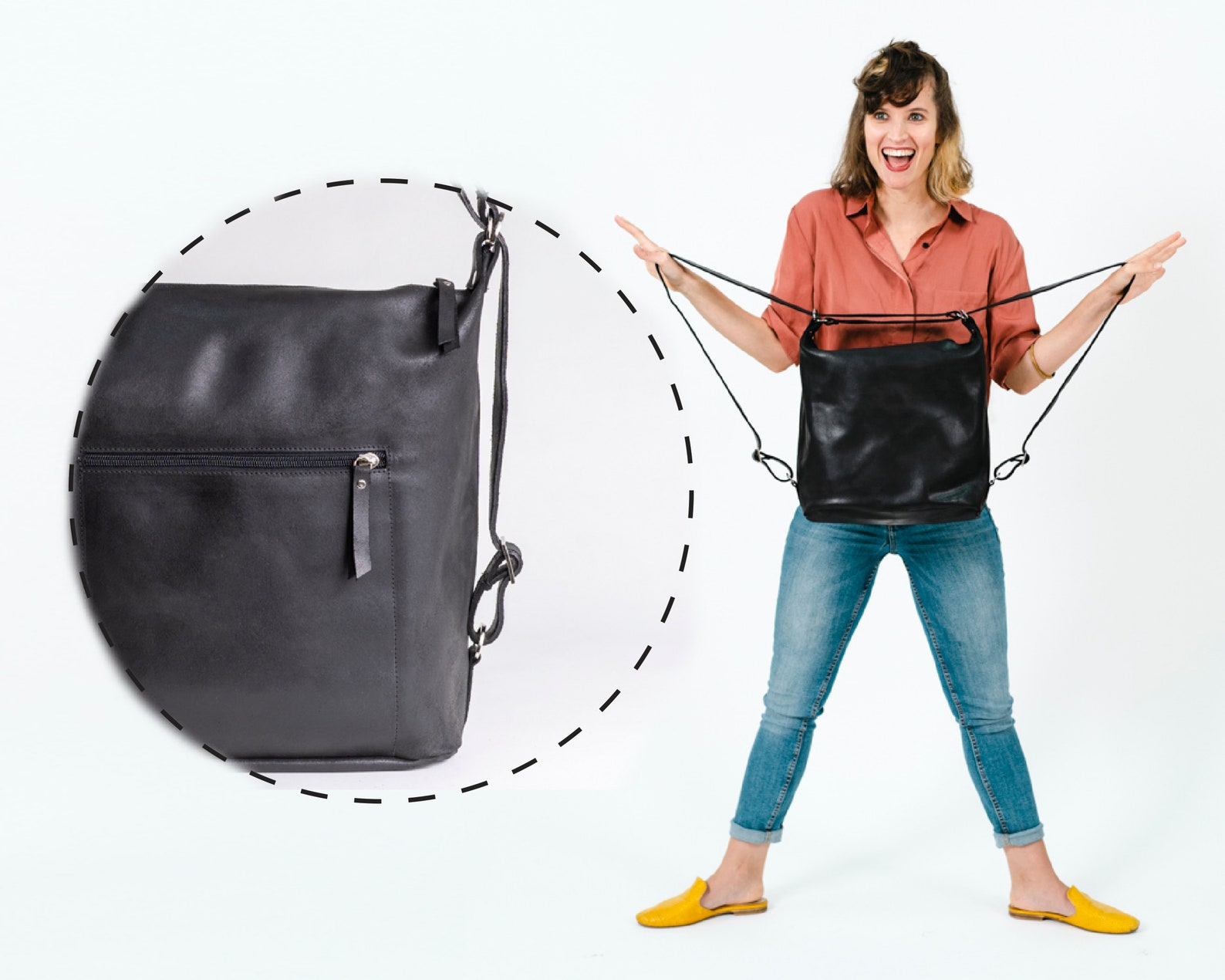 Leather Backpack Women Convertible Backpack Purse Leather | Etsy