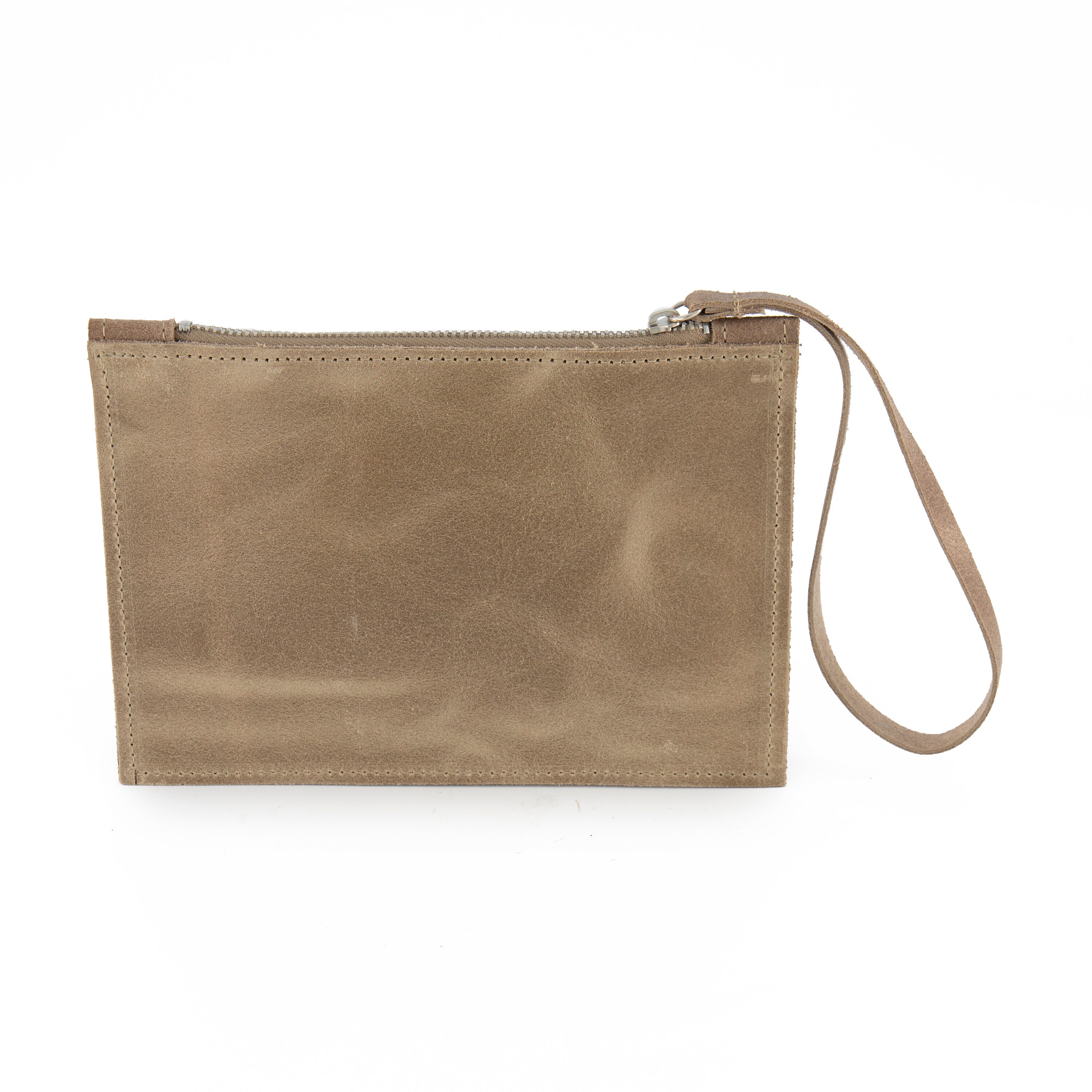 Beige Leather Pouch Leather Wristlet Handmade Leather | Etsy