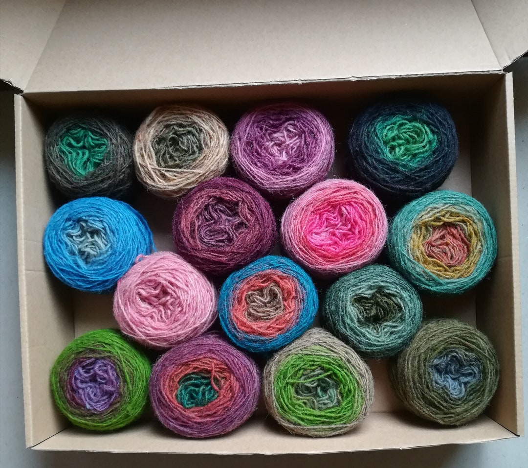 Mix Color Sheep Wool Yarn 12.3oz 350g Shade Box Box of Assorted Craft ...