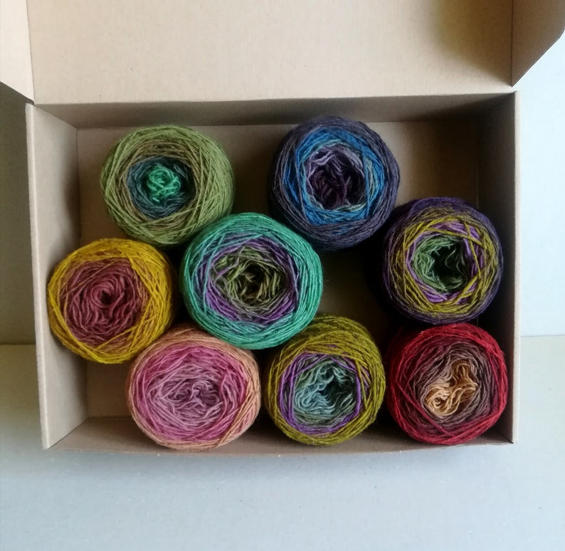 Mix Color 12.4oz 350g Pure Sheep Wool Yarn Dundaga Craft Yarns Box ...