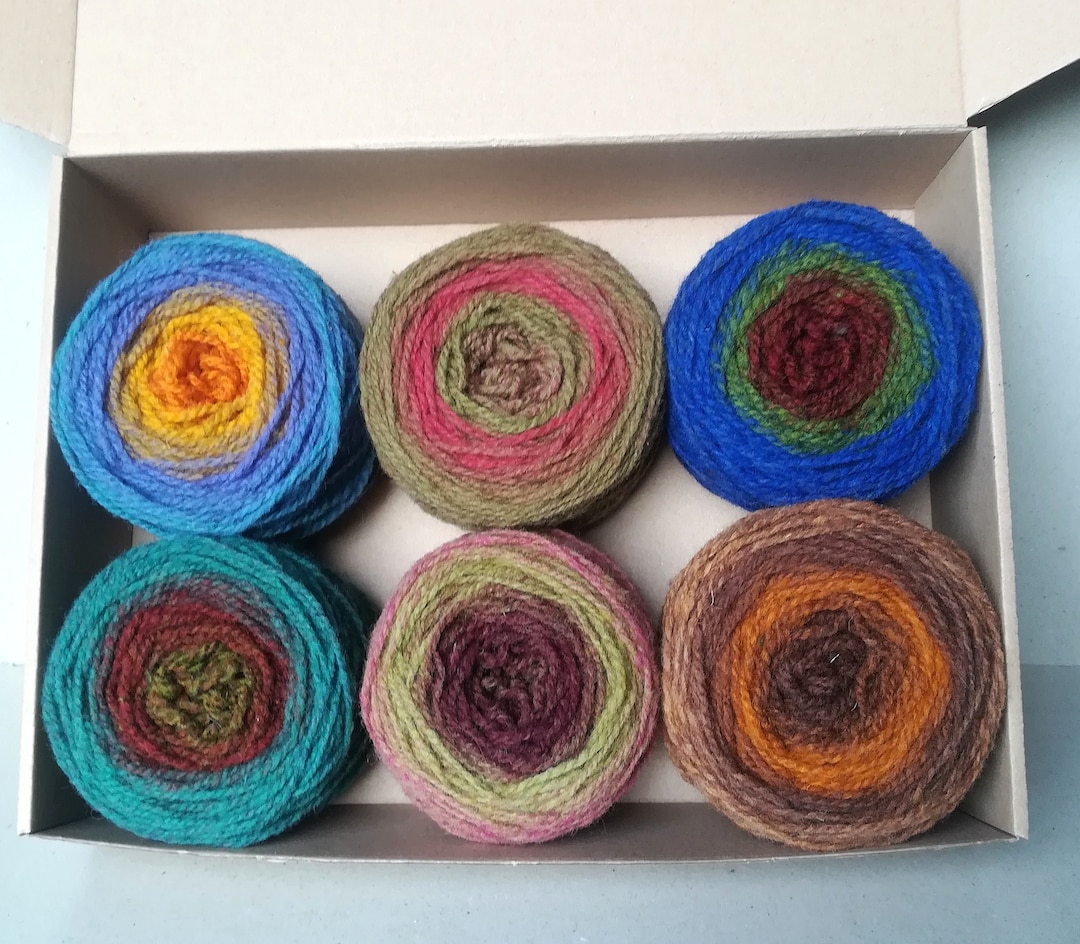Mix Color Dundaga 6/2 Sheep Wool Yarn 12.7oz 360g Box of Assorted Craft ...