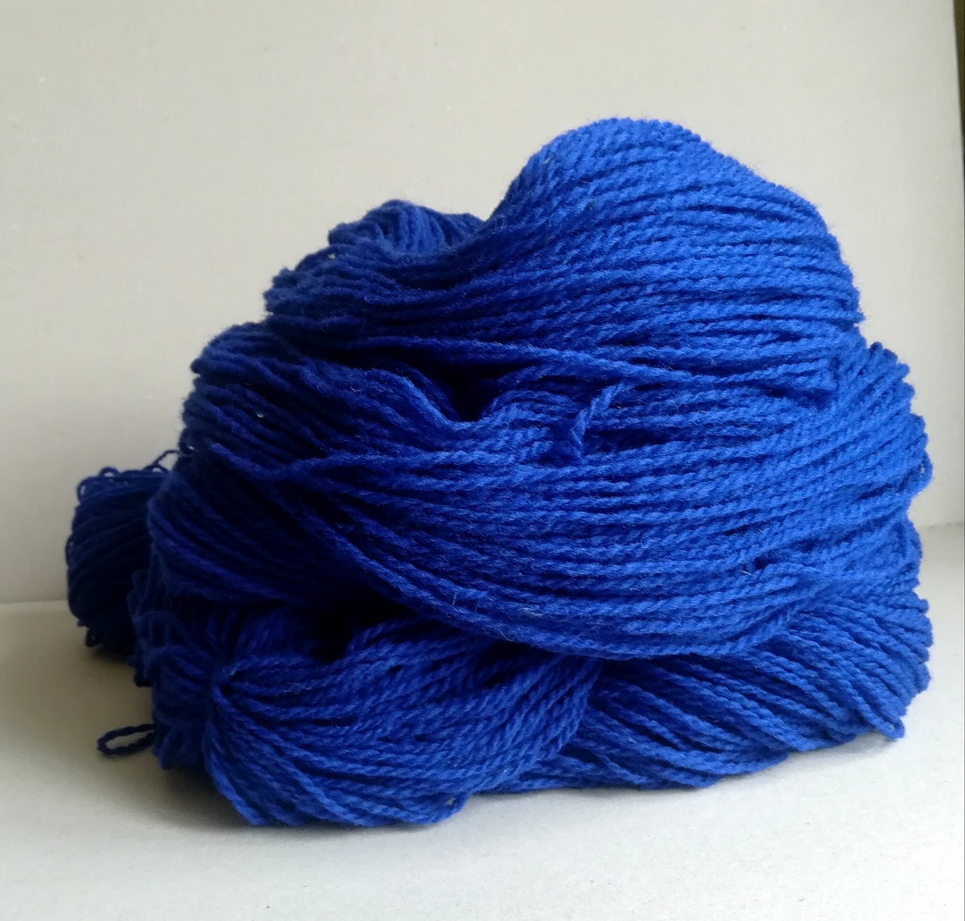 Dark Neon Blue Wool Yarn Wool Yarn Dundaga 100% Natural Sheep Wool ...