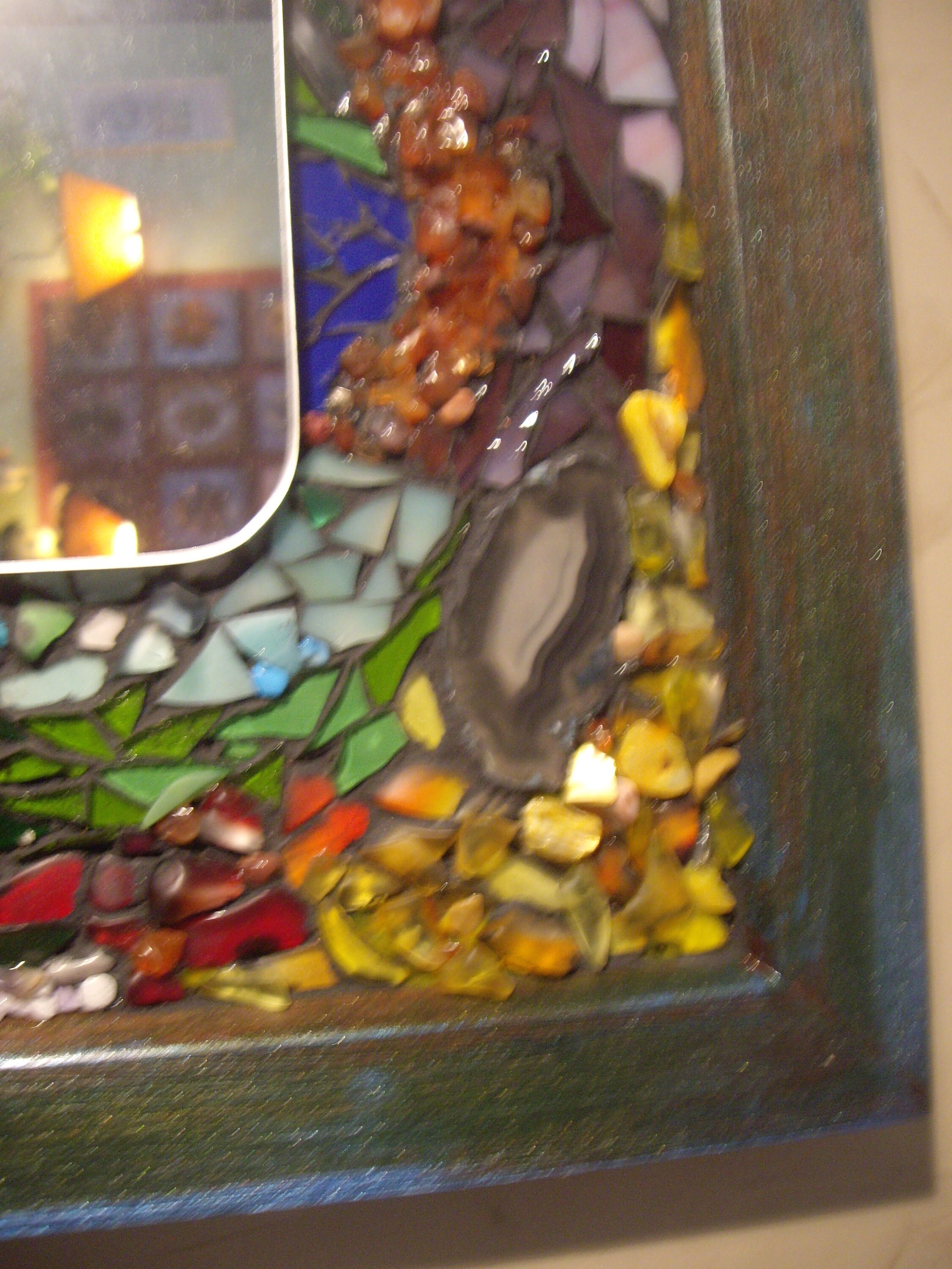 Stained Glass Mosaic Agate Wall Mirror