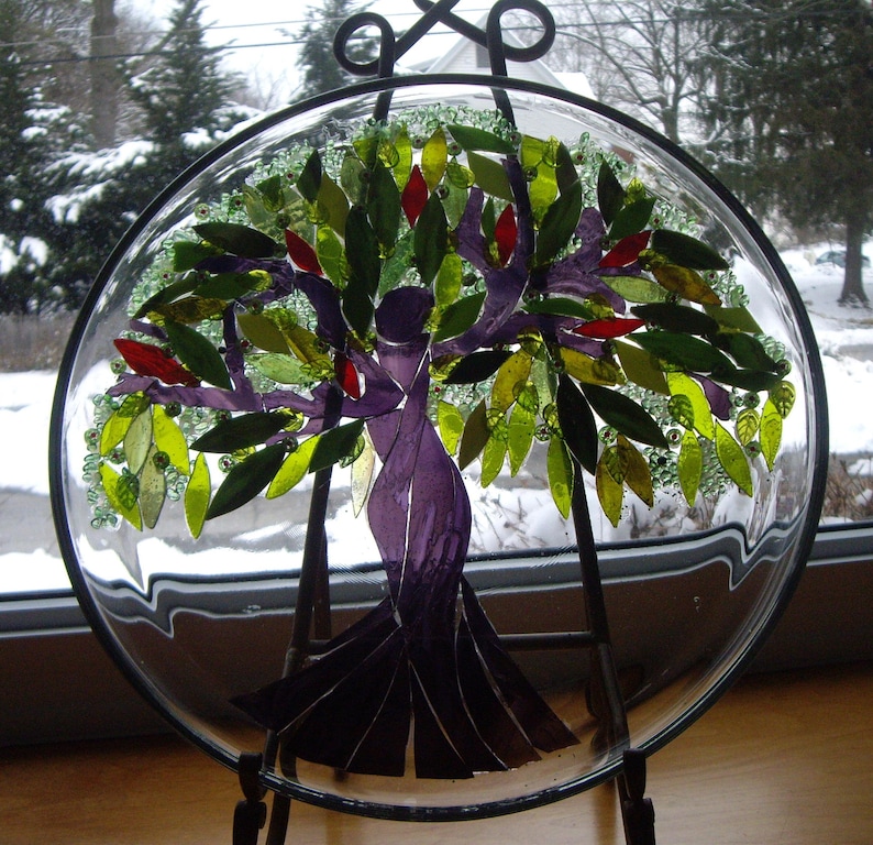 Mother Nature Stained Glass Tree in the Round - Etsy