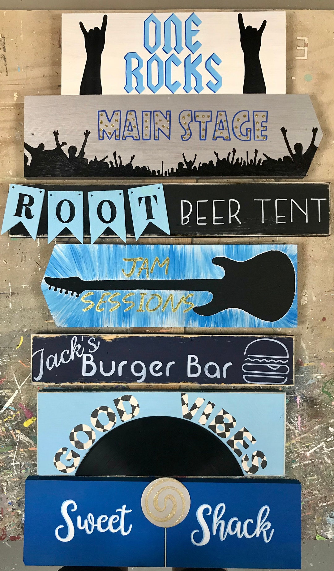 Rock and Roll Birthday Directional Sign - Etsy