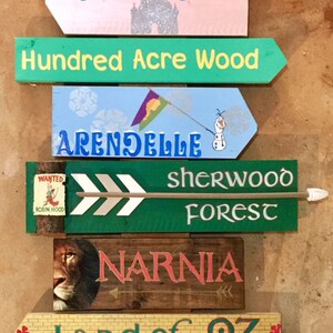 Fantasy Fictional Fairytale Literary Destinations Directional Sign ...