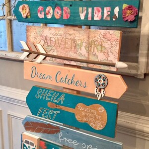 Custom Bohemian Hippie Directional Signpost Signs Boho - Etsy