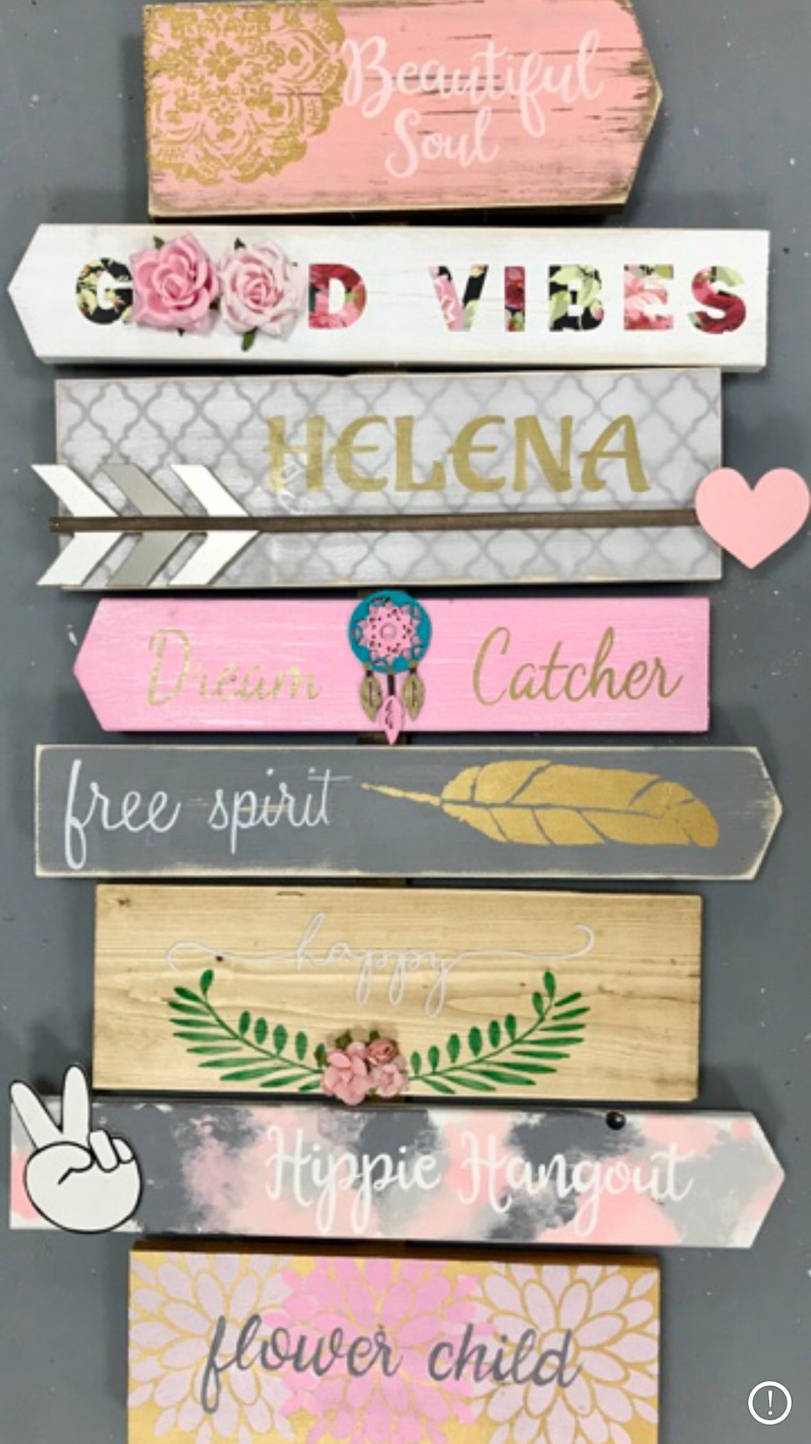 Custom Bohemian Hippie Directional Signpost Signs Boho | Etsy