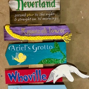 Fantasy Fictional Fairytale Literary Destinations Directional Sign ...
