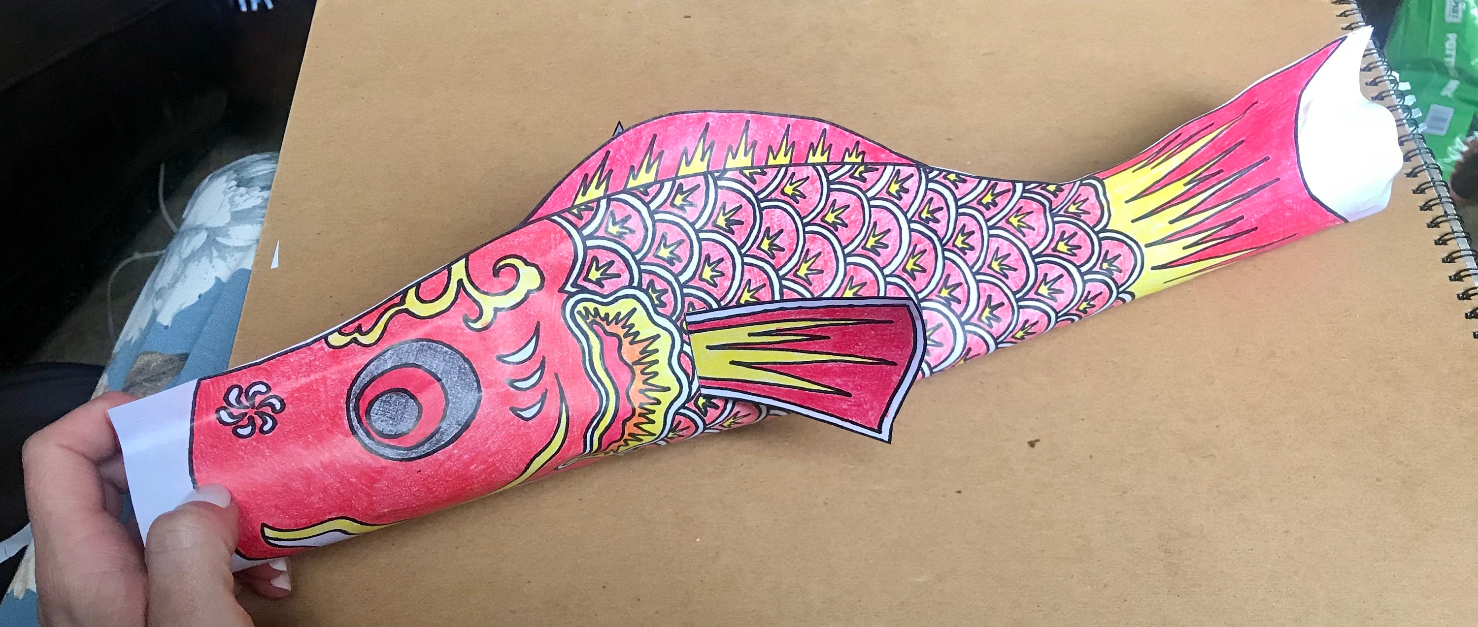 Japanese Koi Flag Koinobori Printable Template For Etsy