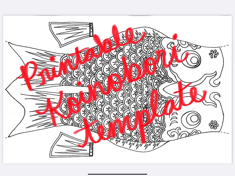 Japanese Koi Flag (koinobori) Printable Template for Children's Day - Etsy