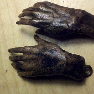Small Bronze Hands With Bronze Screw Eyes, 2" Long - Etsy