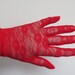 Vintage Red Stretch Nylon Floral/flower Lace/net Gloves - 1980's - Size ...