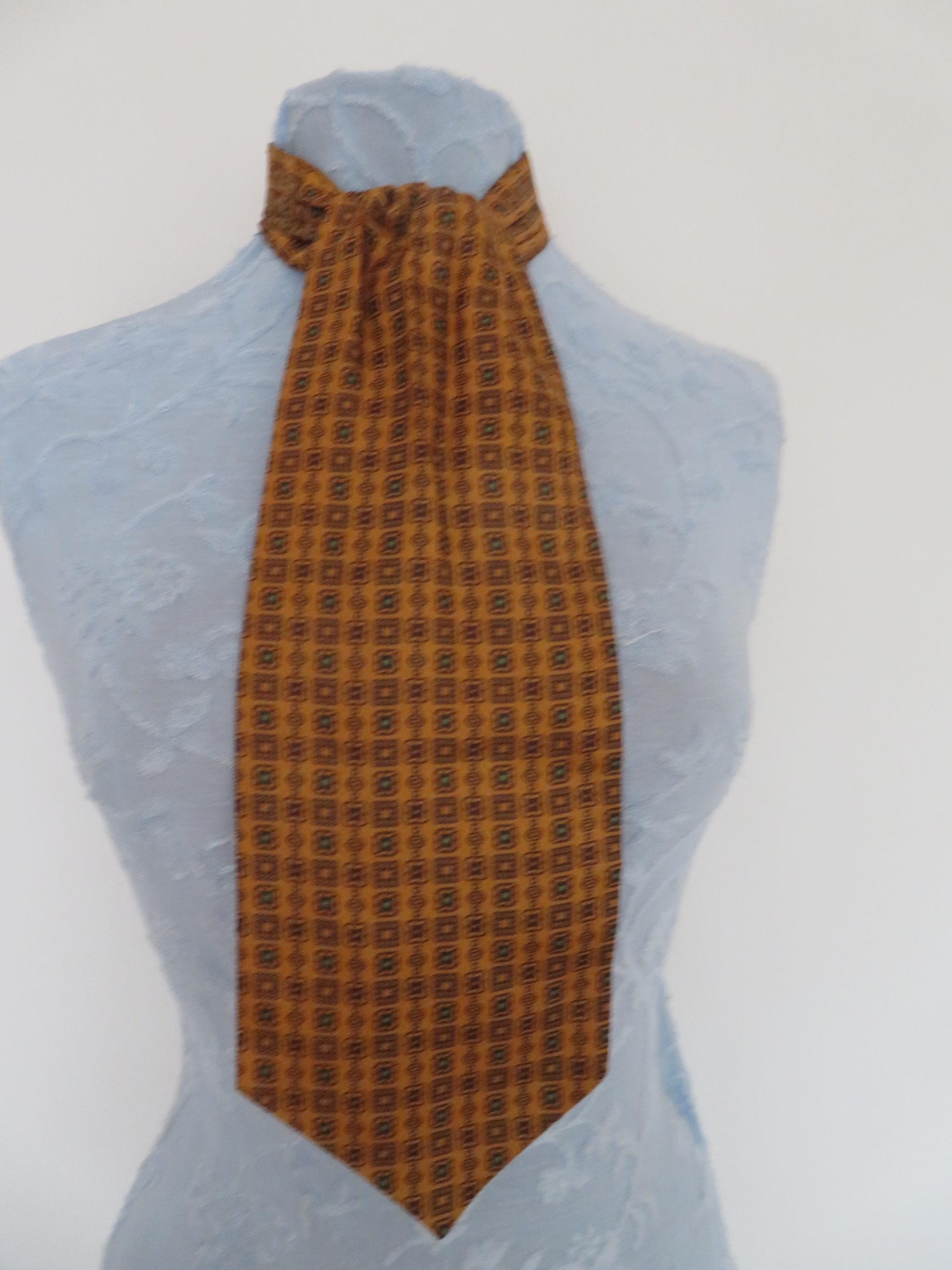 Vintage Shades of Orange Geometric Cravat/ascot Tie Grosvenor by Tootal ...