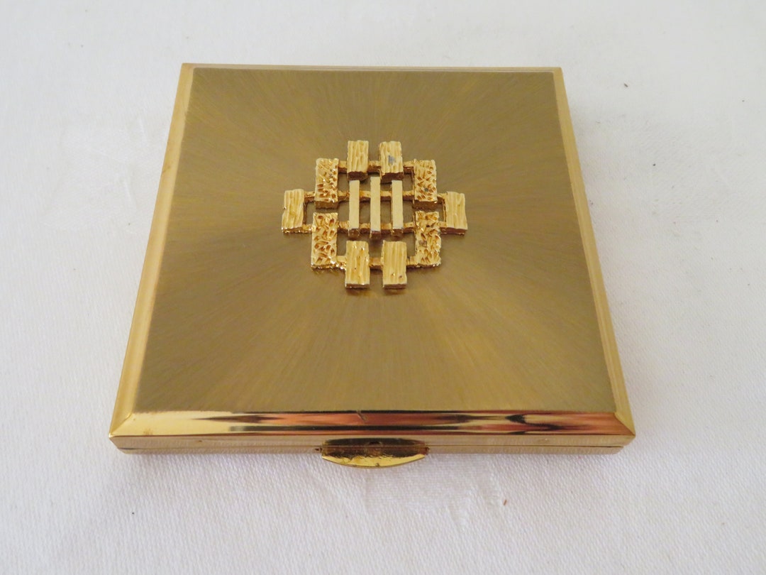 Vintage Gold Tone Square Convertible Powder Compact by Kigu With ...