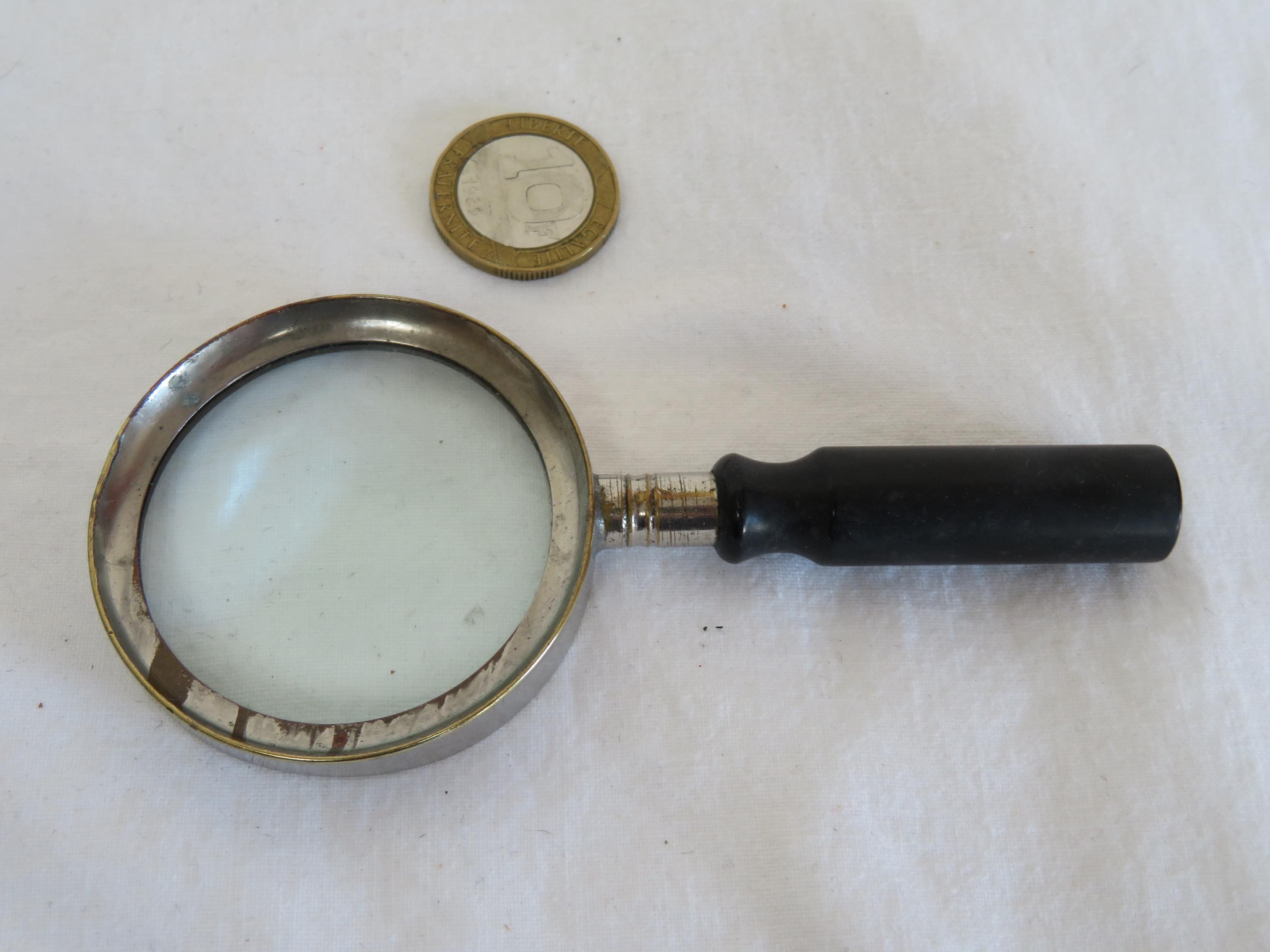Vintage Magnifying Glass/quizzing Glass With Black Handle 1960's - See ...