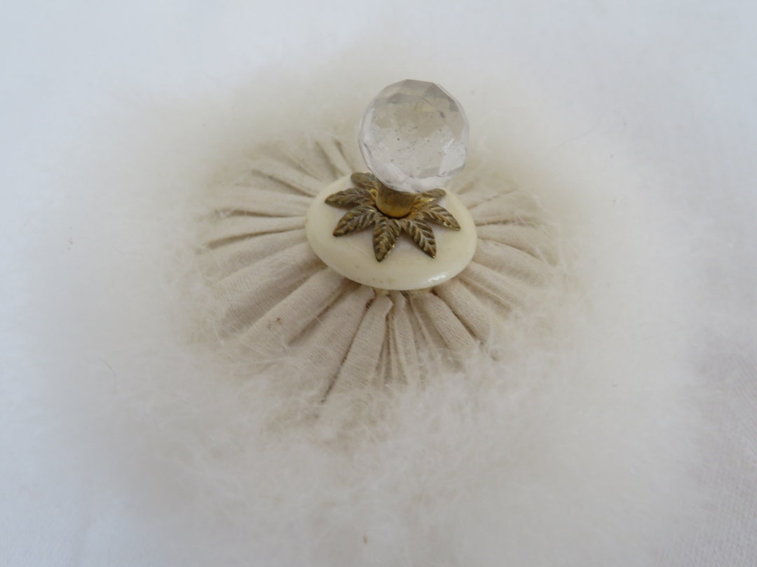 Vintage Art Deco White Swans Down Powder Puff With Celluloid, Gold ...