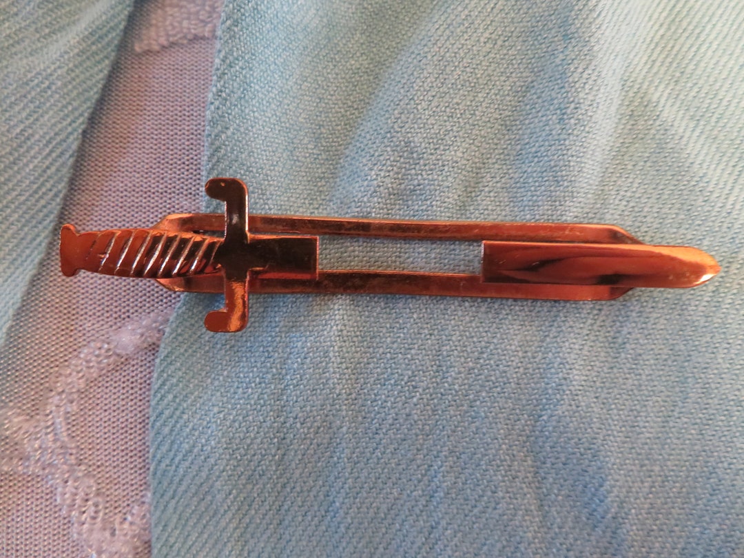 Vintage Large Gold Tone Sword/dagger Tie Bar/clip/guard/retainer 1940's ...