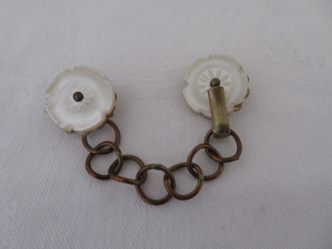Vintage/antique Cloak/cape Chain/guard/fastener - Mother of Pearl ...
