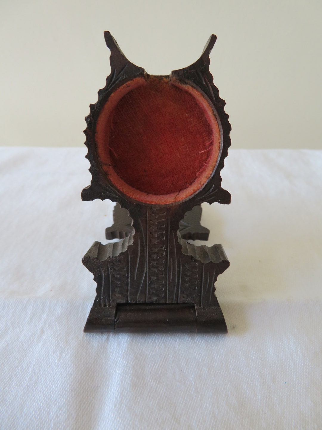 Vintage/antique Hand Carved Folding/travelling Pocket/fob Watch Holder ...