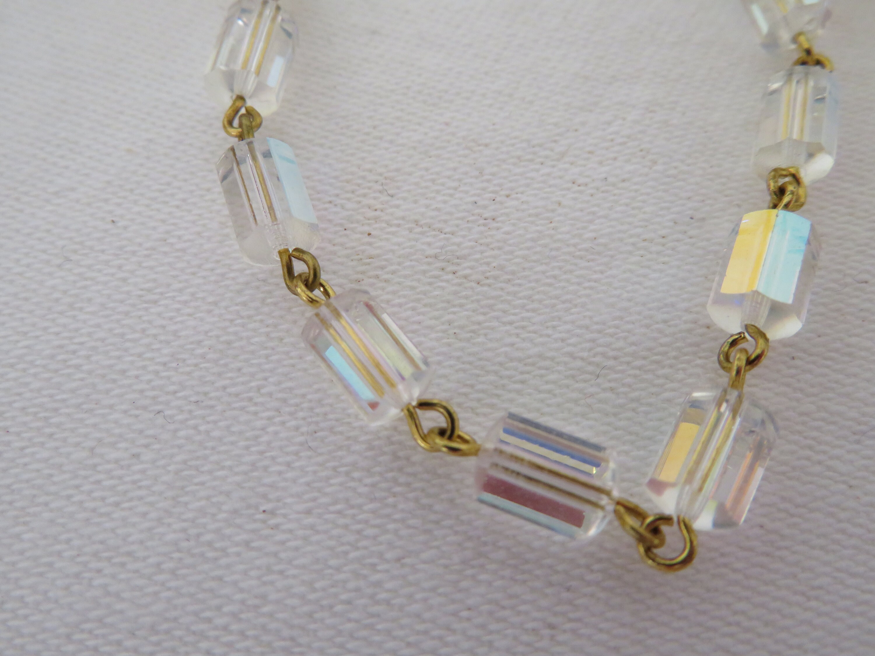 Vintage Gold Tone Bar With Fabulous AB Crystal/glass Bead | Etsy