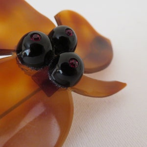 Antique Rare Auguste Bonaz Large Faux Tortoiseshell, Black Galalith ...