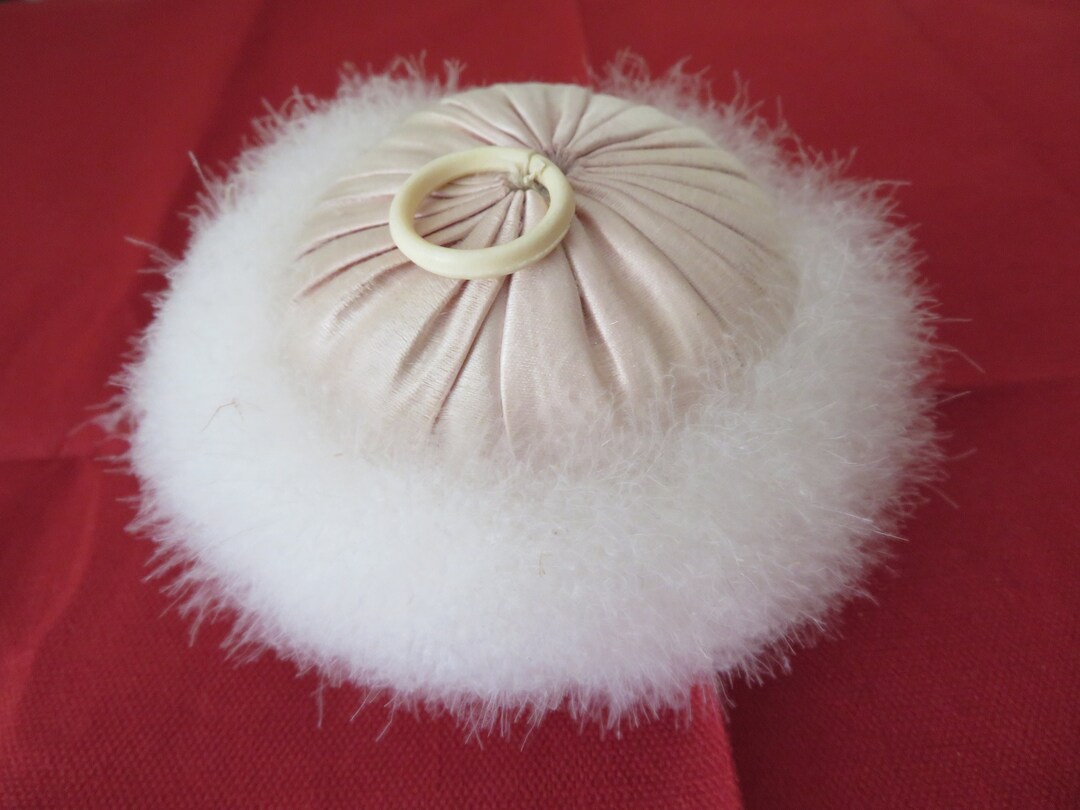 Vintage Art Deco Large Size Ivory Swans Down Powder Puff With Pale Pink ...