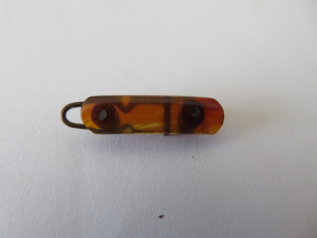 Vintage/antique Miniature/micro Faux Tortoiseshell Bar Hair Clip/slide ...