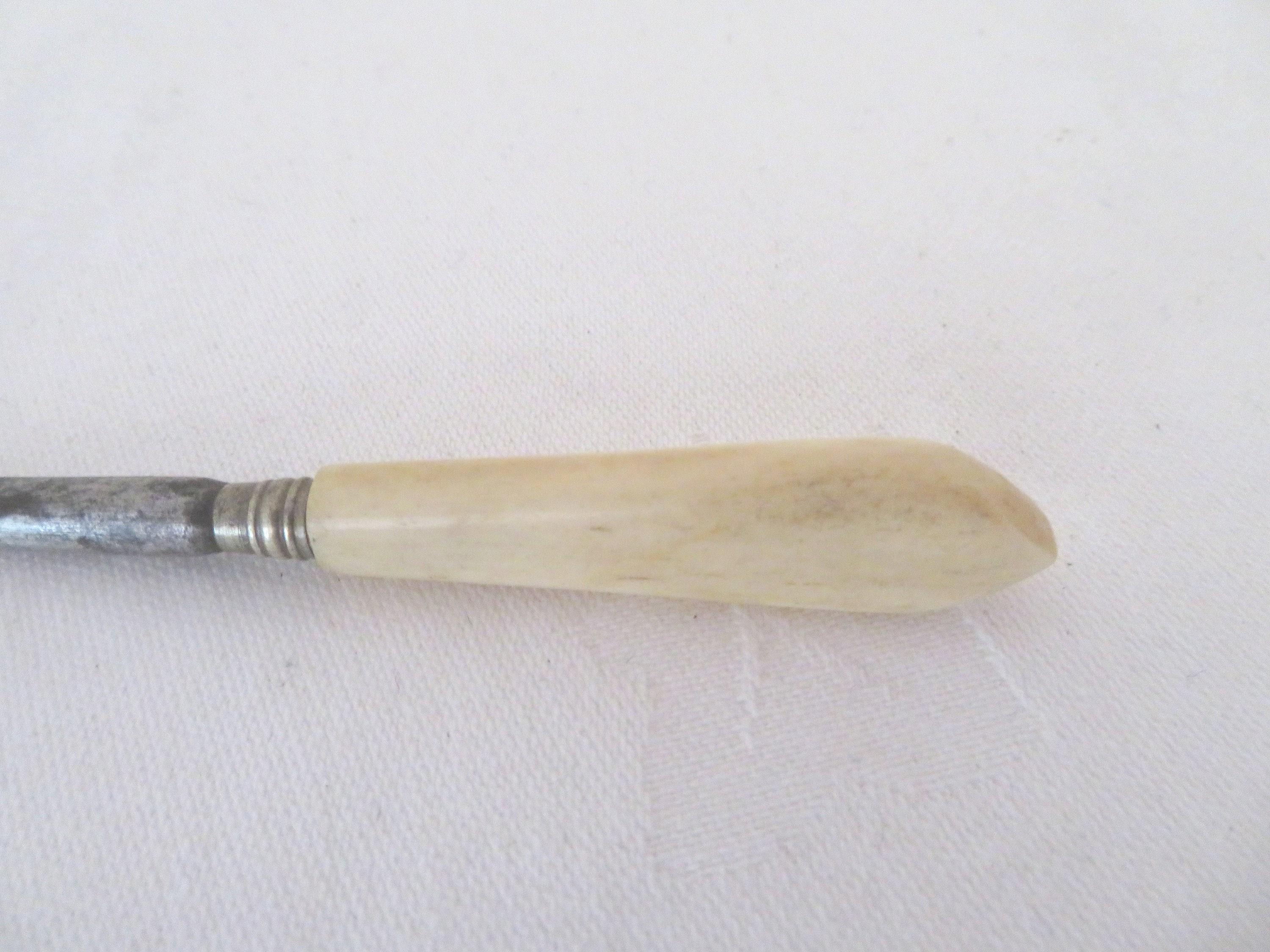 Antique/vintage Bovine Bone Handled Sewing Stiletto - 1800's - Sewing ...