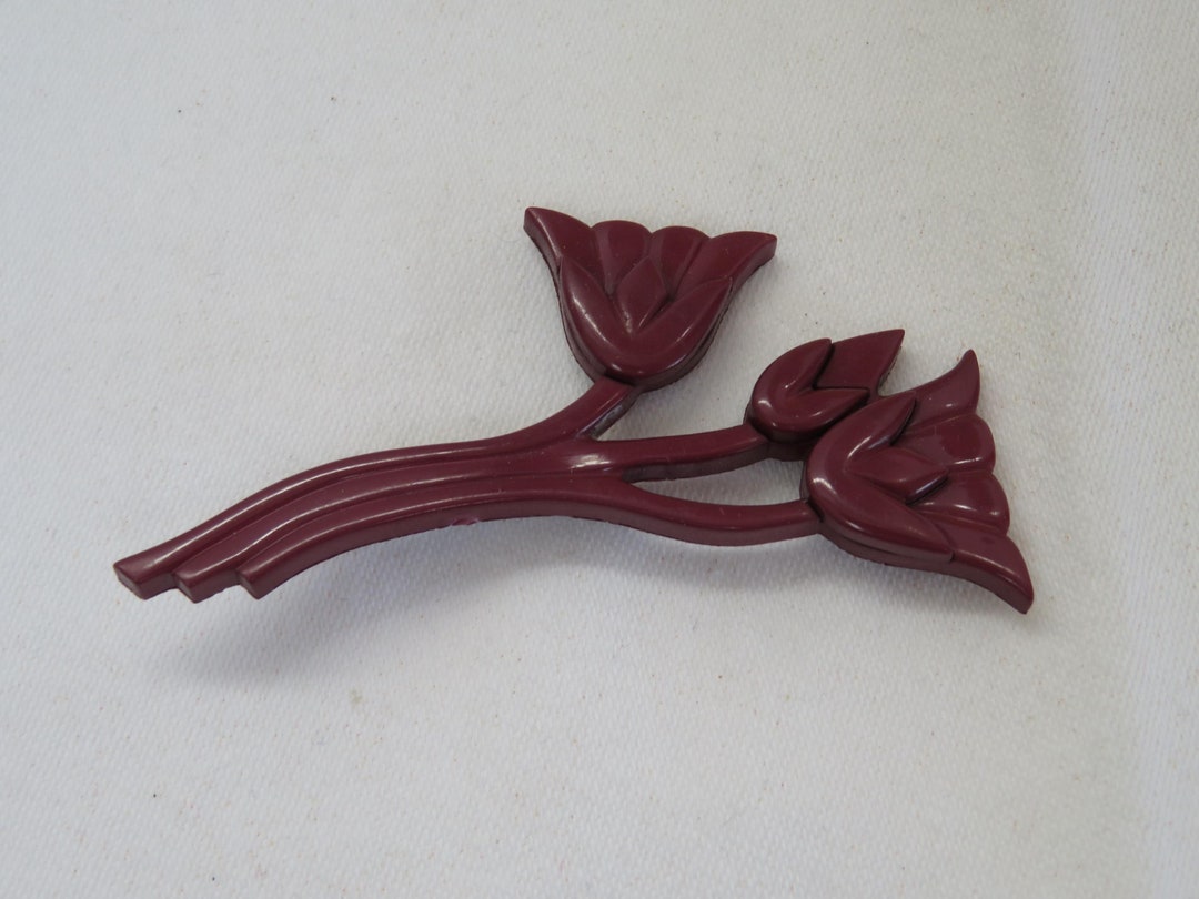 Vintage Art Deco Style Layered Purple Plastic Stylised Flower/tulip ...