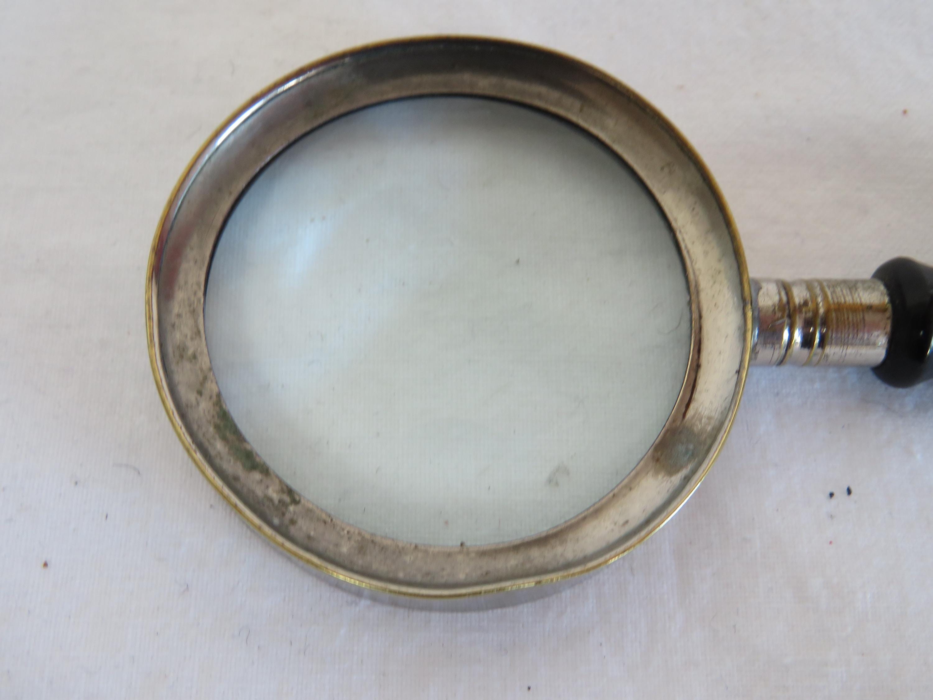 Vintage Magnifying Glass/quizzing Glass With Black Handle 1960's - See ...