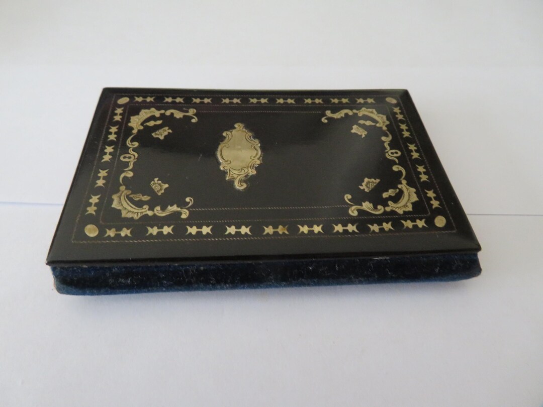 Antique/vintage Papier Mache and Metal Inlaid Aide Memoire/notebook ...