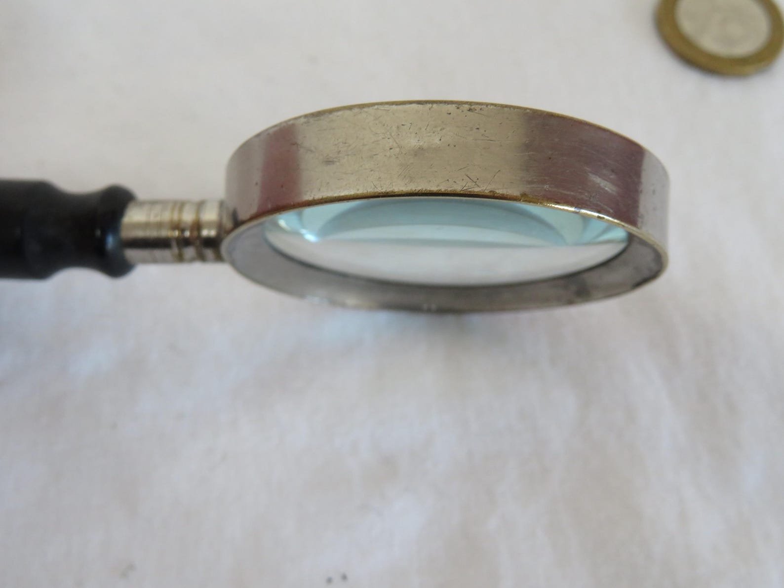 Vintage Magnifying Glass/quizzing Glass With Black Handle 1960's - See ...